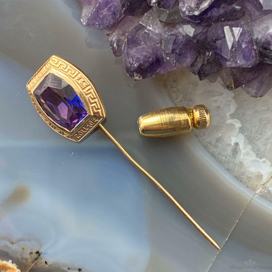 14K Yellow Gold 1963 Immaculate Collage Amethyst Pin Collectible Item ...