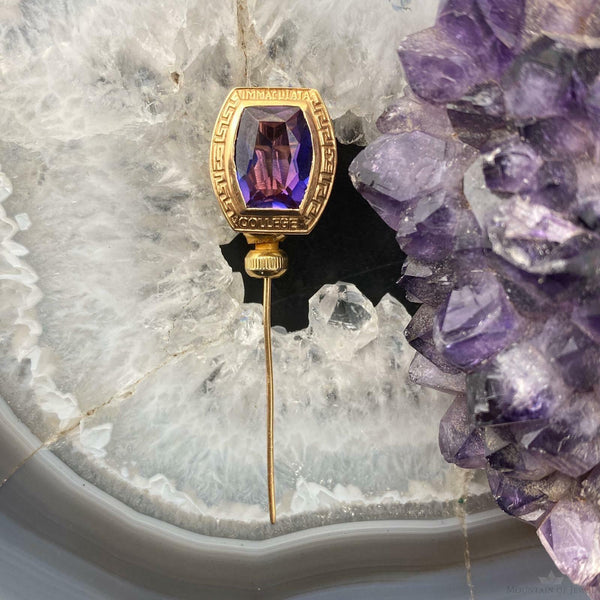 14K Yellow Gold 1963 Immaculate Collage Amethyst Pin Collectible Item ...